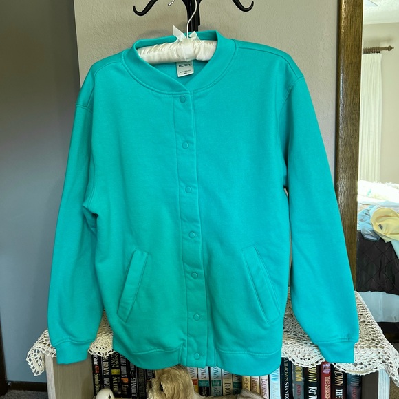 Blair | Sweaters | Comfy Teal Snap Down Sweatshirt Cardigan Ps | Poshmark